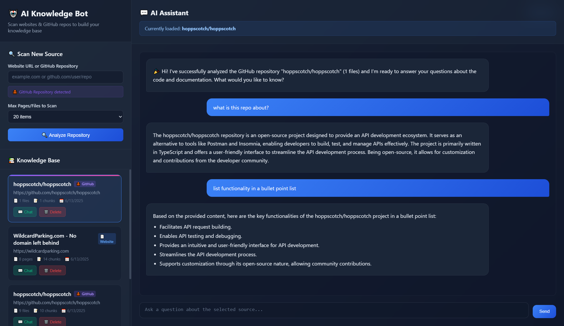 AI Site/Git Analyzer